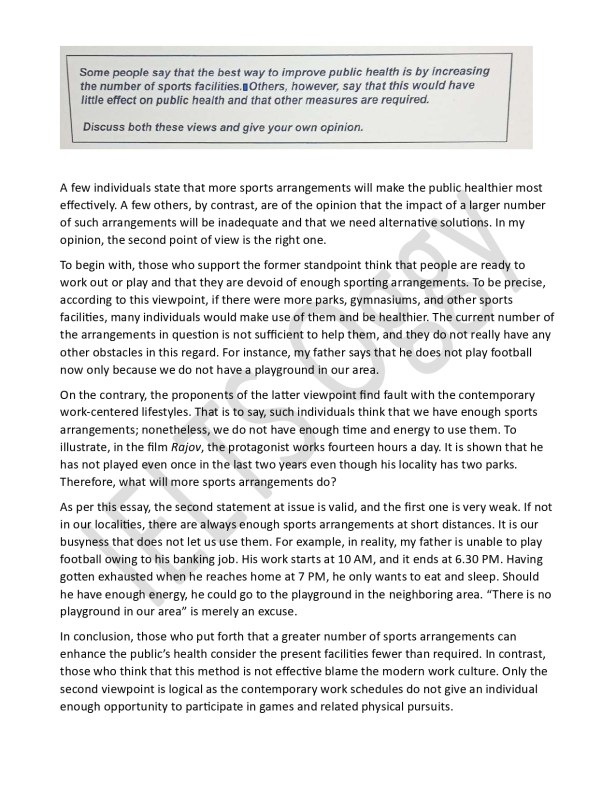 Discussion Essay Sports – IELTS Oggy